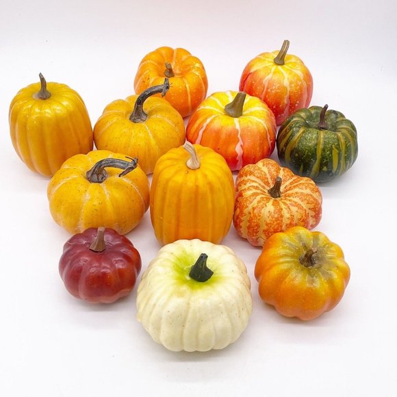 Unbranded | Holiday | Artificial Realistic Pumpkins Decor Lot 2 Foam ...